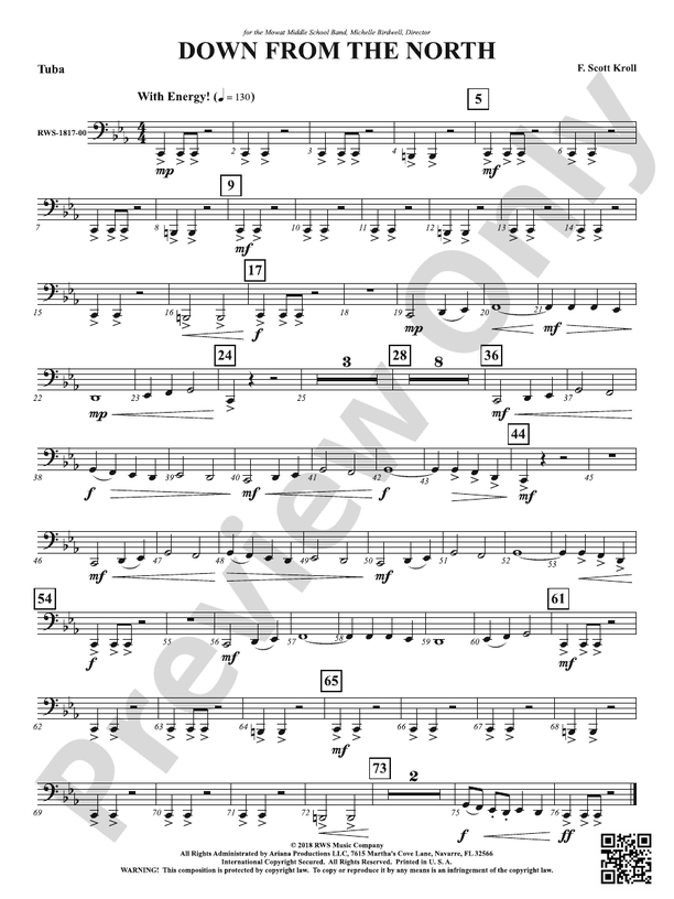 Down from the North: Tuba: Tuba Part: F. Scott Kroll - Digital Sheet ...