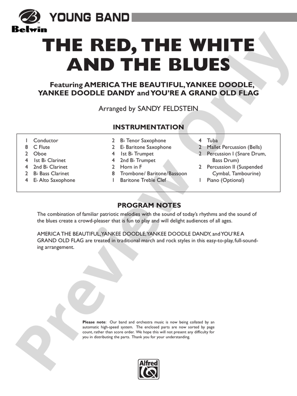 The Red, the White, and the Blues: Score: Concert Band Score - Digital ...