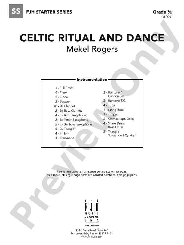 Celtic Ritual and Dance: Score: Concert Band Score: Mekel Rogers ...