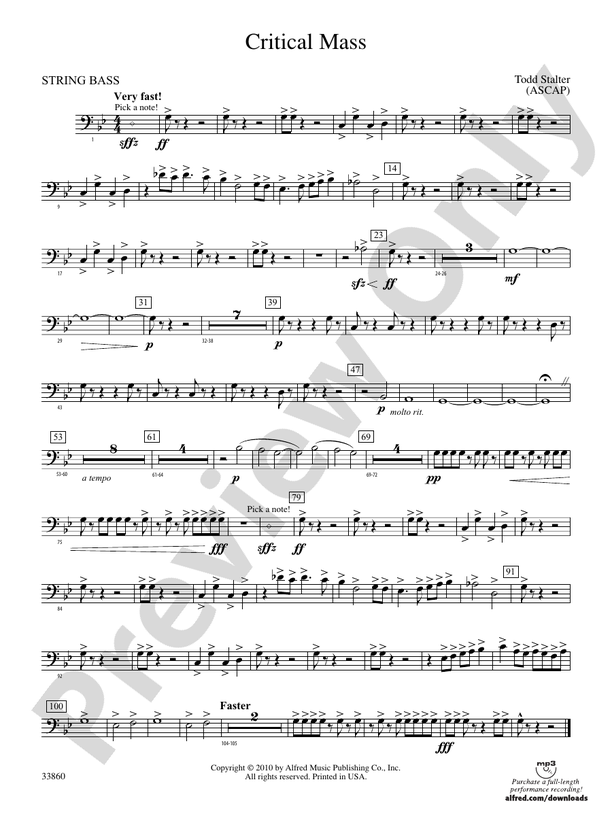Critical Mass: (wp) String Bass: (wp) String Bass World Part - Digital Sheet Music Download