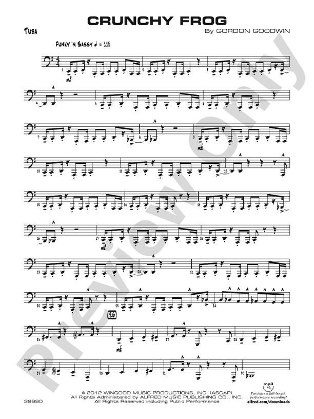 Crunchy Frog: Tuba: Tuba Part - Digital Sheet Music Download