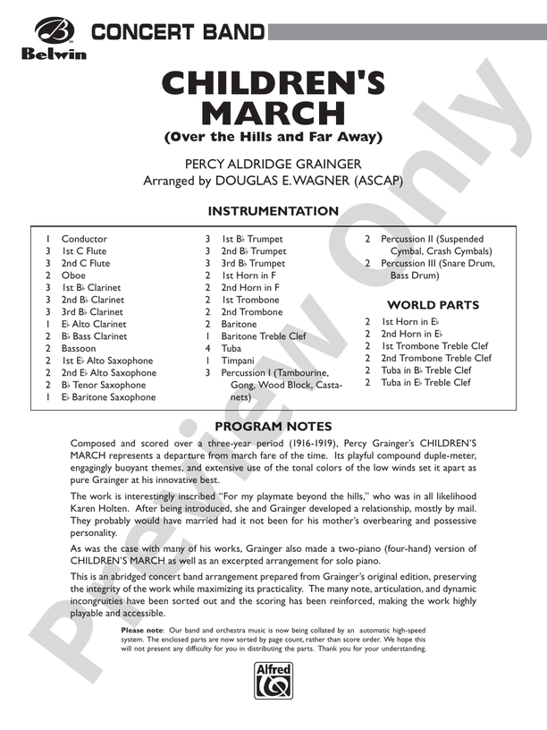 Children's March: Score: Concert Band Score - Digital Sheet Music Download
