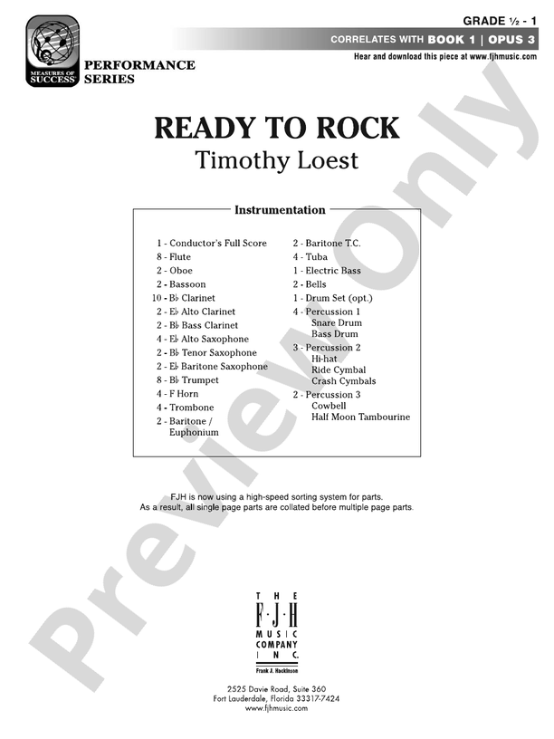 Ready to Rock: Score: Concert Band Score: Timothy Loest - Digital Sheet ...