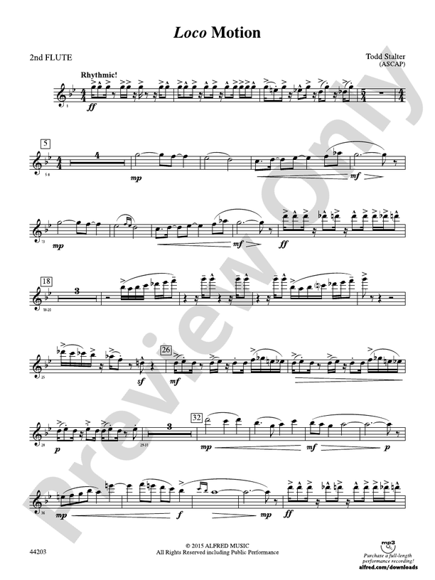 Loco Motion: 2nd Flute: 2nd Flute Part - Digital Sheet Music Download