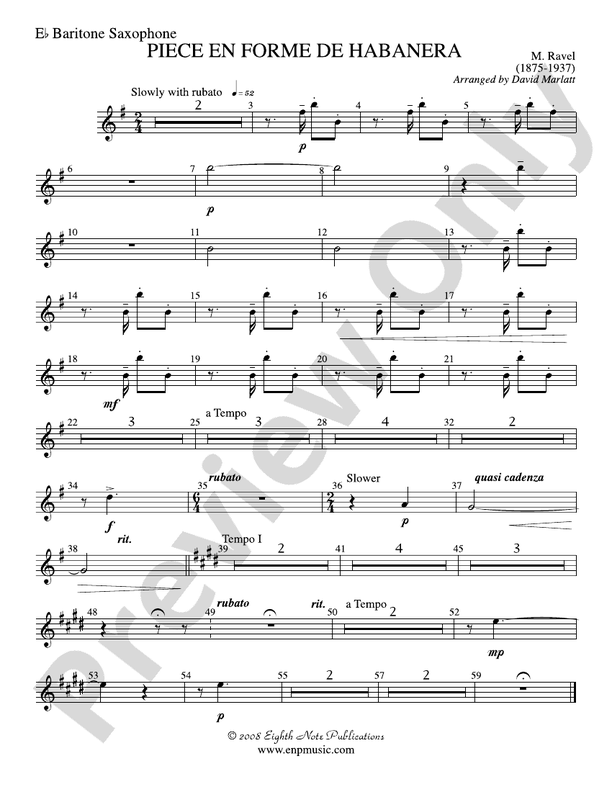 Piece en Forme de Habanera (Soloist and Concert Band): E-flat Baritone ...