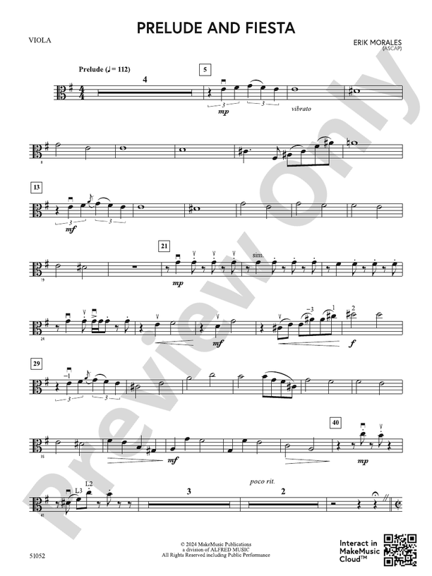 Prelude and Fiesta: Viola: Viola Part - Digital Sheet Music Download
