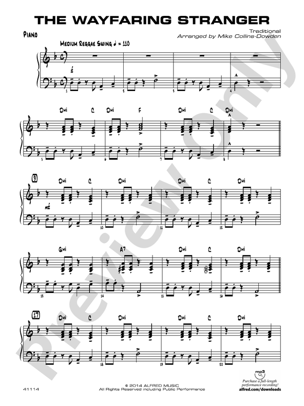 The Wayfaring Stranger: Piano Accompaniment: Piano Accompaniment Part ...