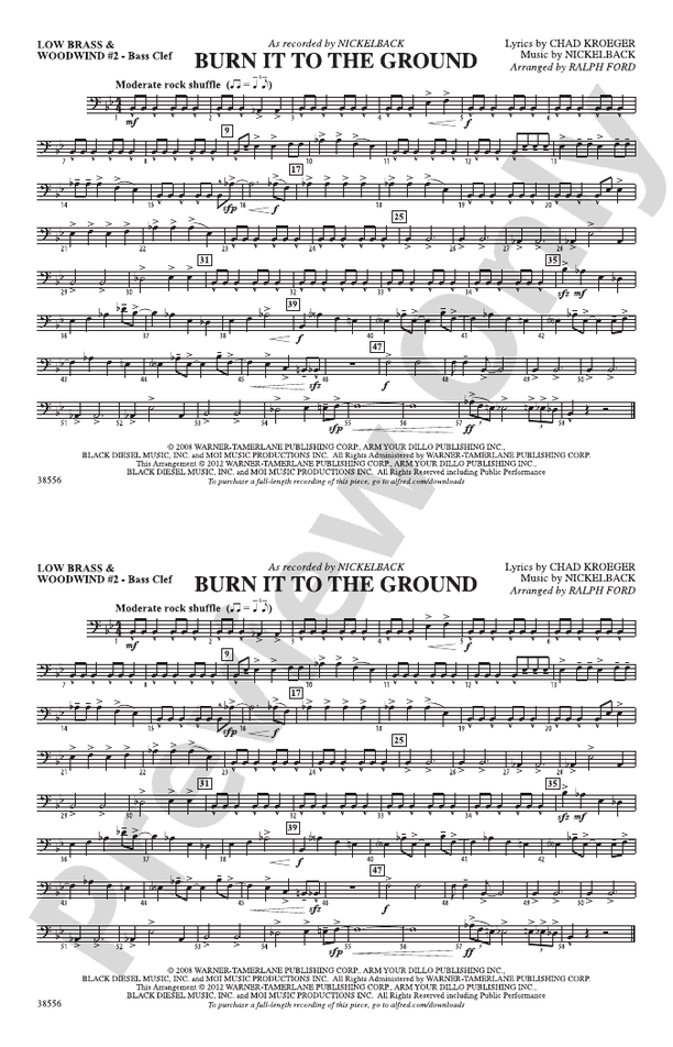 Burn It to the Ground: Low Brass & Woodwinds #2 - Bass Clef: Low Brass ...