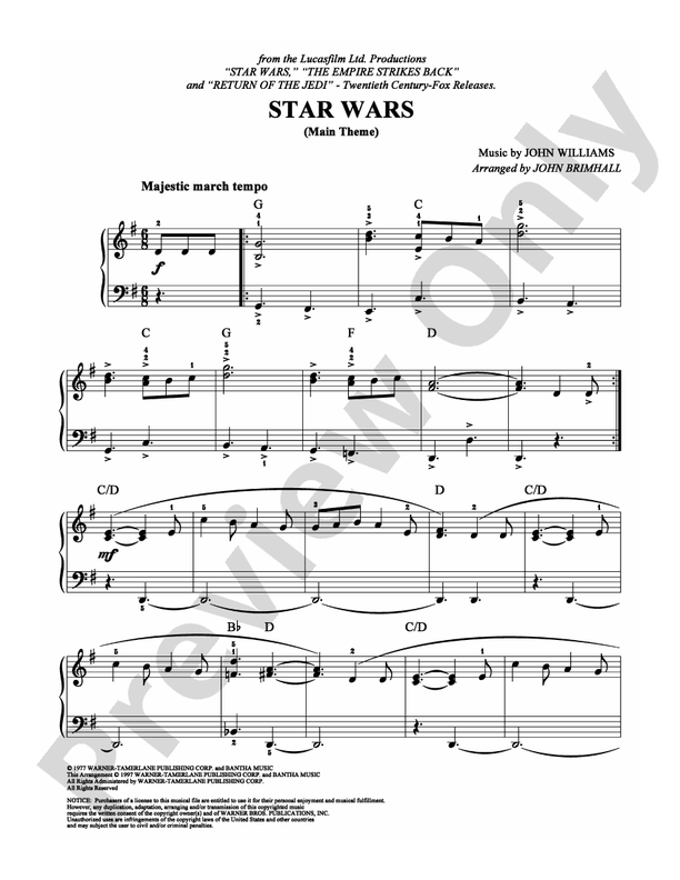 Star Wars (Main Theme): Easy Piano: John Williams - Digital Sheet Music ...