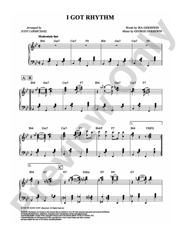 I Got Rhythm: Piano: George Gershwin - Digital Sheet Music Download