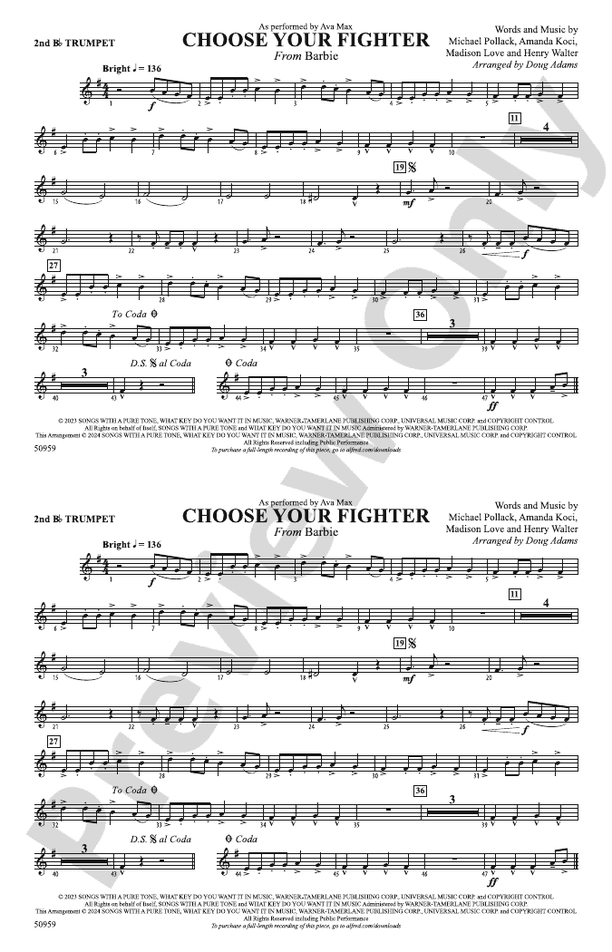 Choose Your Fighter: 2nd B-flat Trumpet: 2nd B-flat Trumpet Part ...