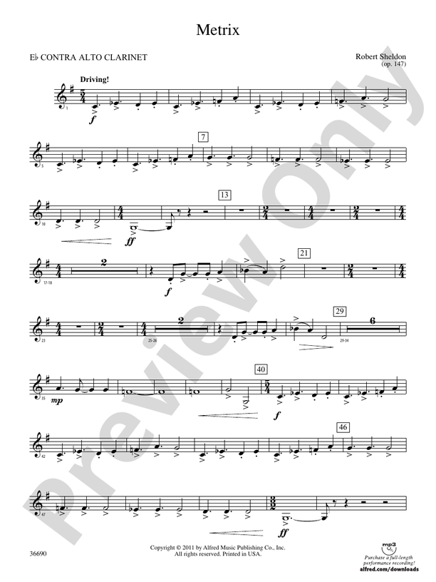 Metrix: (wp) E-flat Contrabass Clarinet: (wp) E-flat Contrabass Clarinet World Part - Digital ...