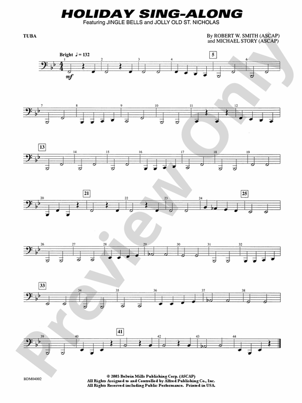 Holiday Sing-Along: Tuba: Tuba Part - Digital Sheet Music Download