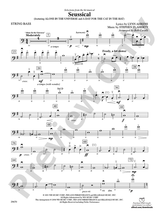 Seussical the Musical, Selections from: String Bass: String Bass Part ...