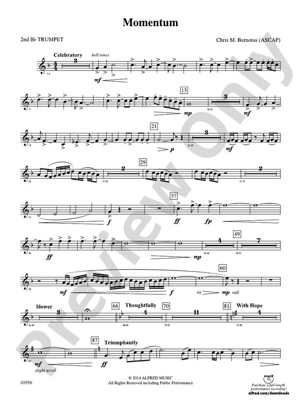 Momentum: 2nd B-flat Trumpet: 2nd B-flat Trumpet Part - Digital Sheet Music Download