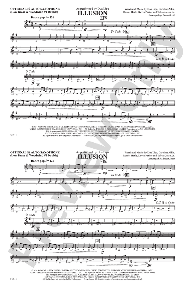 Illusion: Optional Alto Sax: Optional Alto Sax Part - Digital Sheet ...