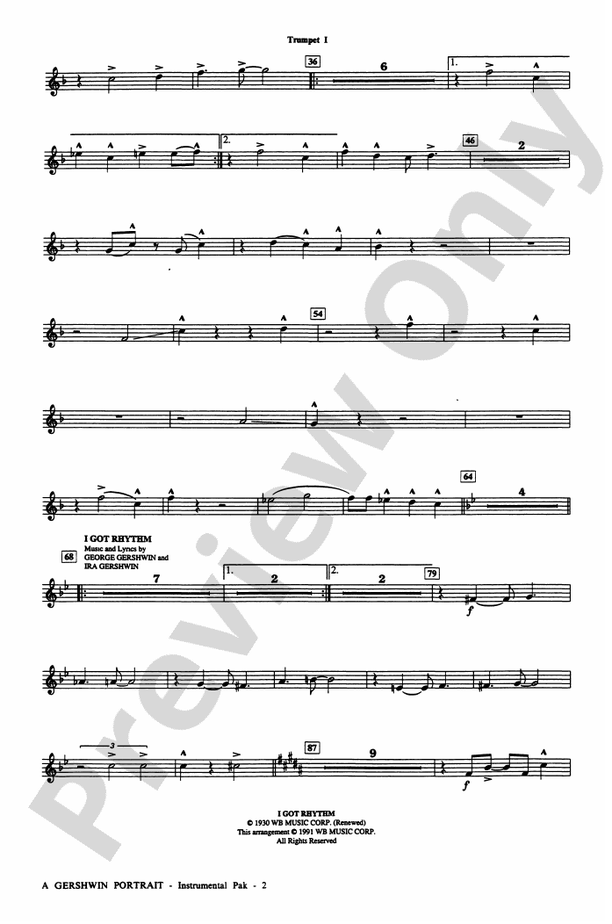 A Gershwin Portrait! The Music of George and Ira Gershwin: 1st B-flat ...