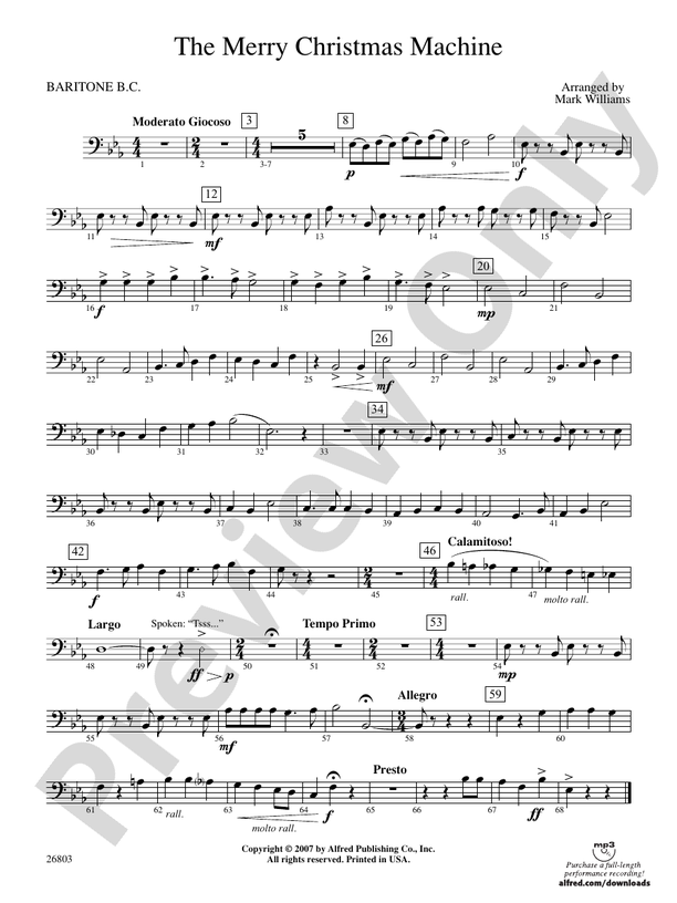 The Merry Christmas Machine: Baritone B.C.: Baritone B.C. Part ...