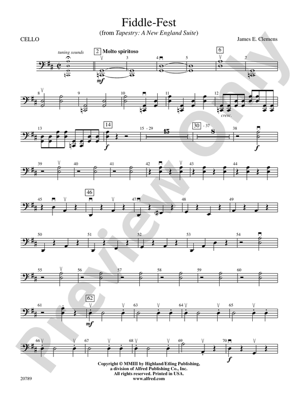 Fiddle-Fest: Cello: Cello Part - Digital Sheet Music Download