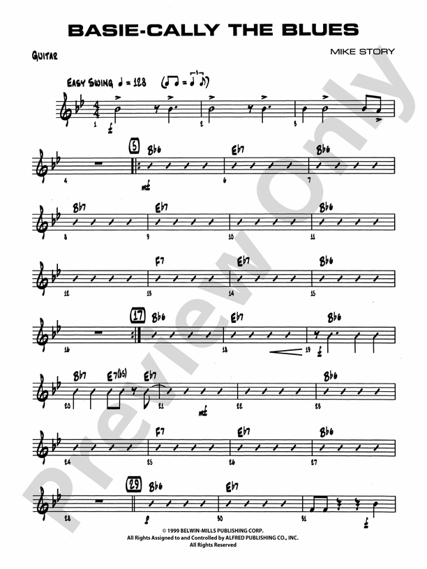 Basie-Cally the Blues: Guitar: Guitar Part - Digital Sheet Music Download