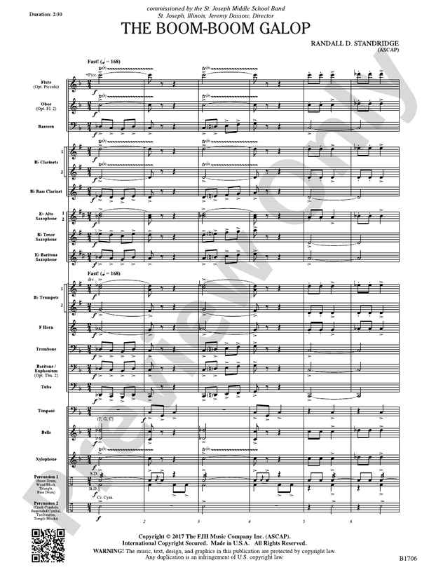 The Boom-Boom Galop: Score: Concert Band Score: Randall D Standridge ...