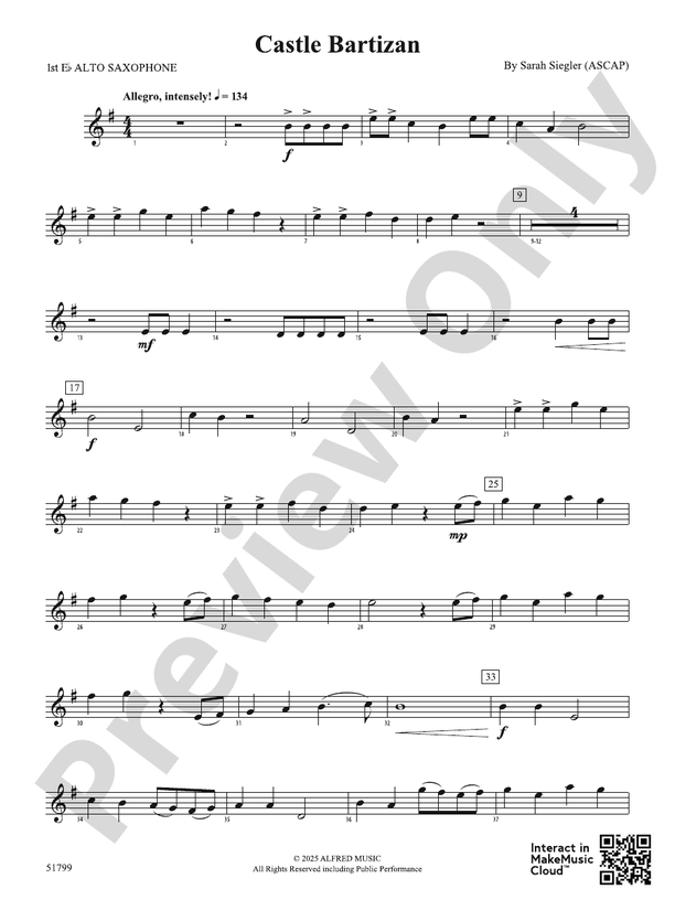 Castle Bartizan: E-flat Alto Saxophone: E-flat Alto Saxophone Part ...