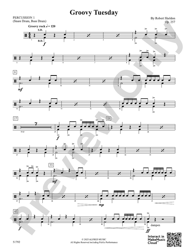Groovy Tuesday: 1st Percussion: 1st Percussion Part - Digital Sheet ...