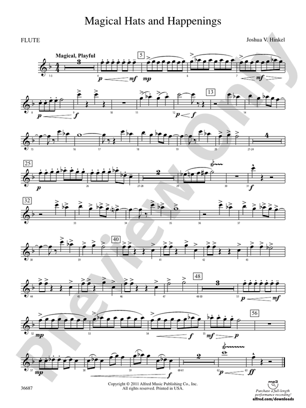 Magical Hats and Happenings: Flute: Flute Part - Digital Sheet Music ...