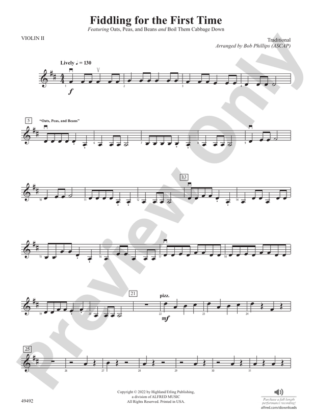 Fiddling for the First Time: 2nd Violin: 2nd Violin Part - Digital ...