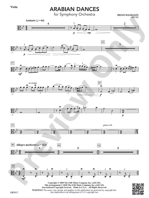 Arabian Dances: Viola: Viola Part: Brian Balmages - Digital Sheet Music ...