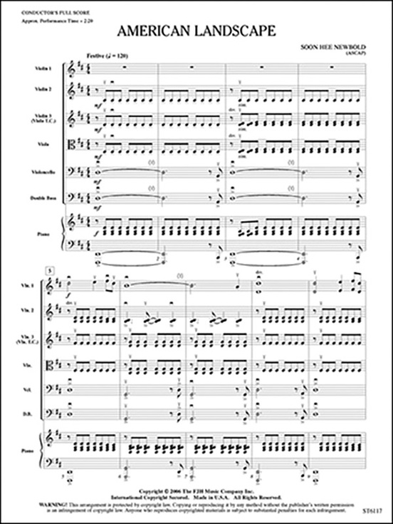 American Landscape: String Orchestra Conductor Score: Soon Hee Newbold ...