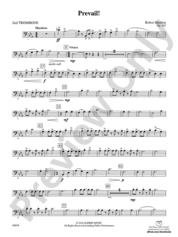 Prevail!: 2nd Trombone: 2nd Trombone Part - Digital Sheet Music Download