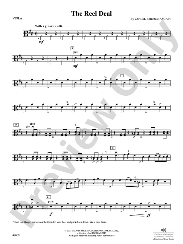 The Reel Deal: Viola: Viola Part - Digital Sheet Music Download