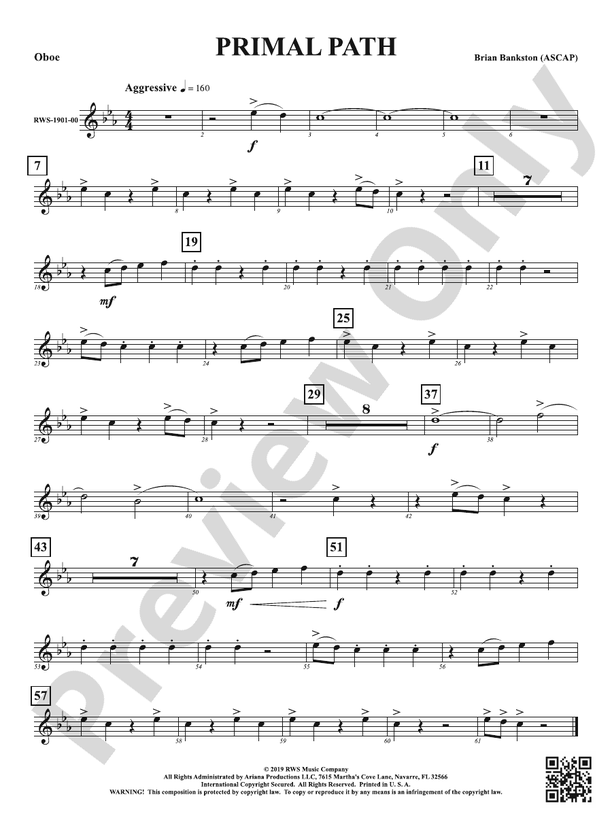 Primal Path: Oboe: Oboe Part: Brian Bankston - Digital Sheet Music Download