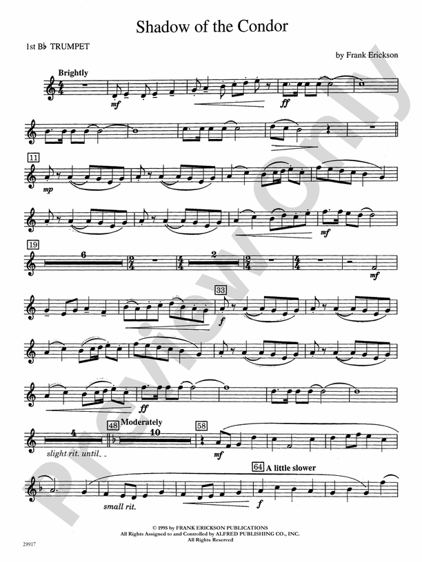 Shadow of the Condor: 1st B-flat Trumpet: 1st B-flat Trumpet Part ...