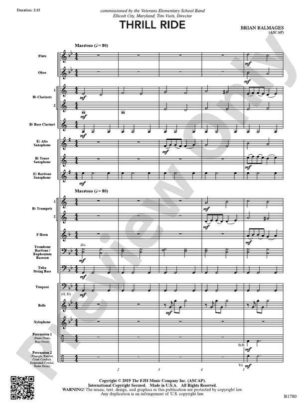Thrill Ride: Score: Concert Band Score: Brian Balmages - Digital Sheet ...