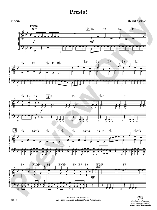Presto!: Piano Accompaniment: Piano Accompaniment Part - Digital Sheet ...