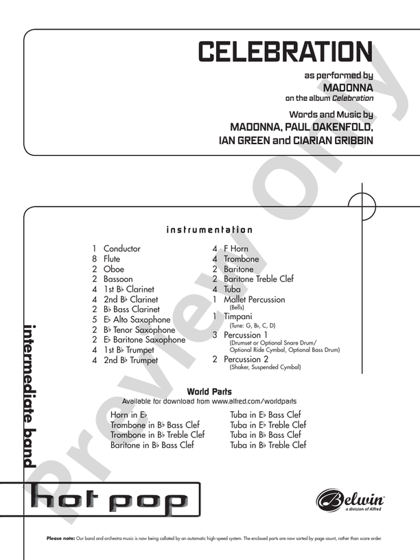 Celebration: Score: Concert Band Score - Digital Sheet Music Download