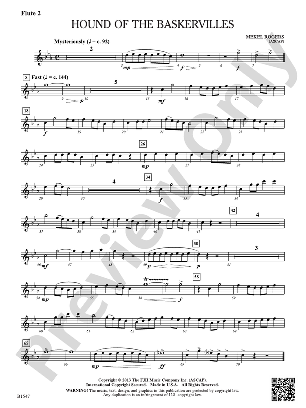 Hounds of Baskervilles: Flute 2: Flute 2 Part: Mekel Rogers - Digital ...