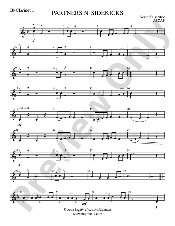 Partners n' Sidekicks: 1st B-flat Clarinet: 1st B-flat Clarinet Part - Digital Sheet Music Download