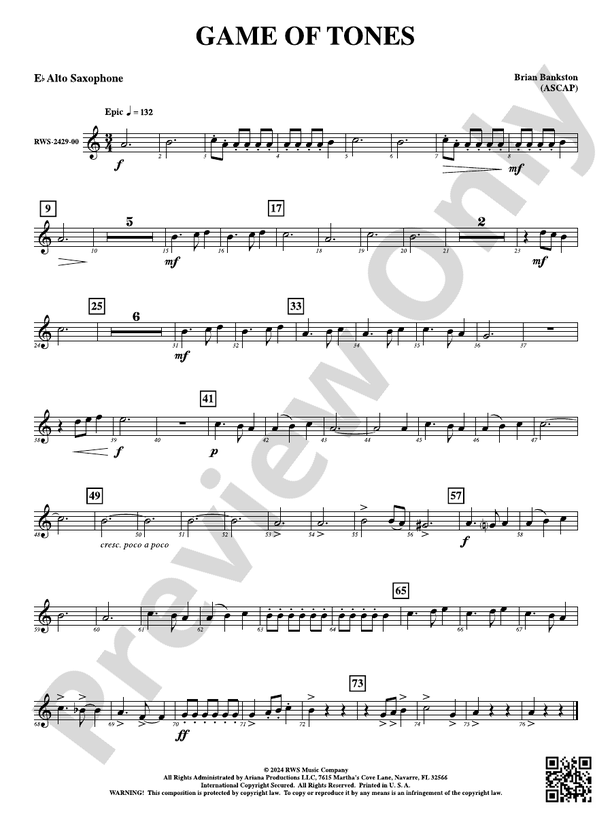Game of Tones: 1st E-flat Alto Saxophone: 1st E-flat Alto Saxophone ...
