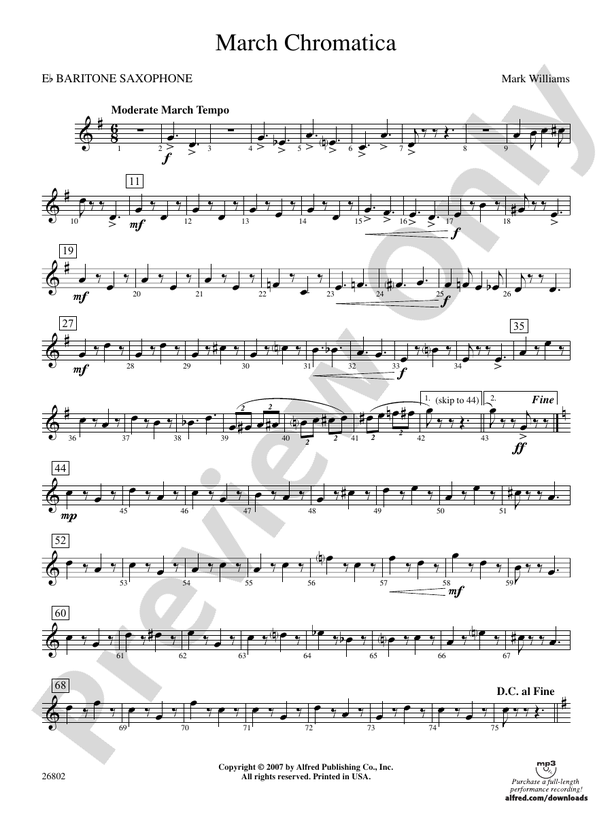 March Chromatica: E-flat Baritone Saxophone: E-flat Baritone Saxophone ...