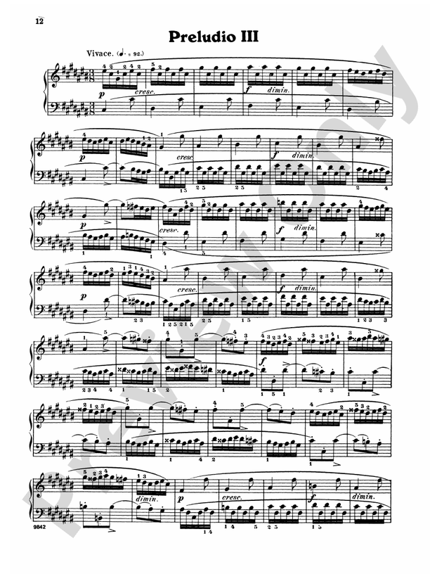 Bach: The Well-Tempered Clavier (Volume I) (Ed. Carl Czerny): 3. Prelude and Fugue Part ...