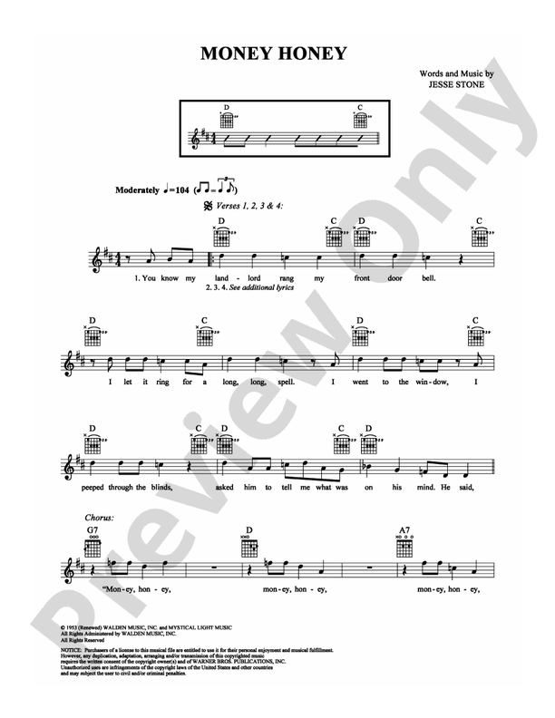 Money Honey: Easy Guitar: Jerry Garcia - Digital Sheet Music Download