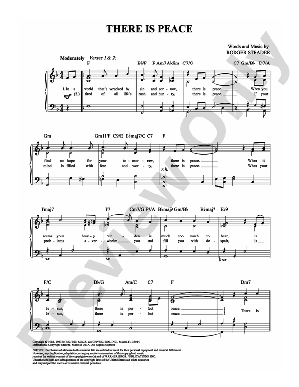 There is Peace: Piano/Vocal/Chords: Rodger Strader - Digital Sheet ...