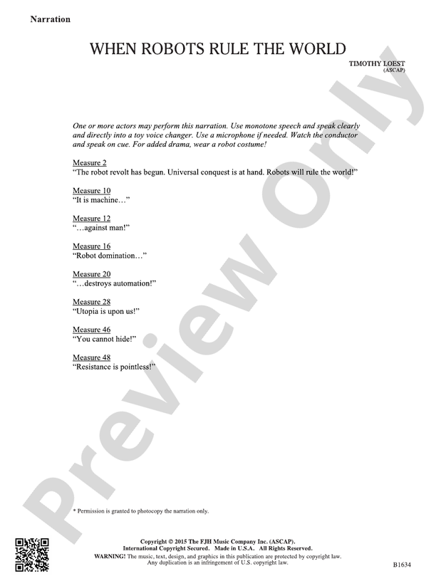 When Robots Rule the World: Narration: Narration Part: Timothy Loest ...