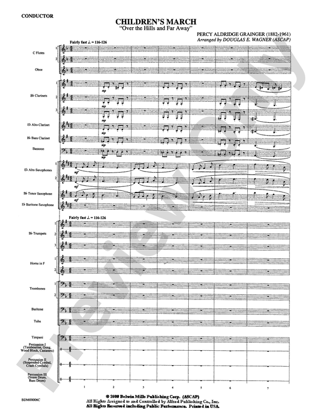 Children's March: Score: Concert Band Score - Digital Sheet Music Download