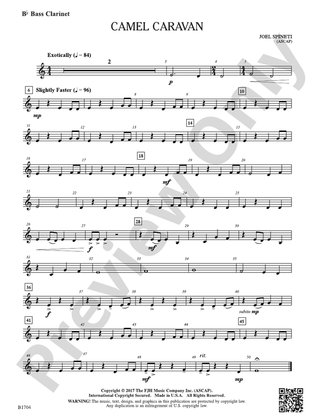 Camel Caravan: B-flat Bass Clarinet: B-flat Bass Clarinet Part: Joel ...
