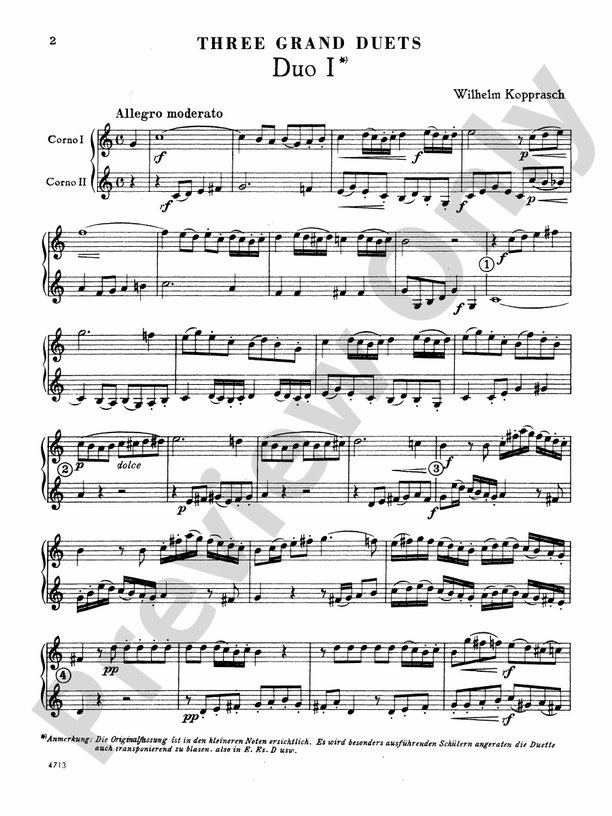 Kopprasch: Three Grand Duets: Duet No. 1 Part - Digital Sheet Music ...