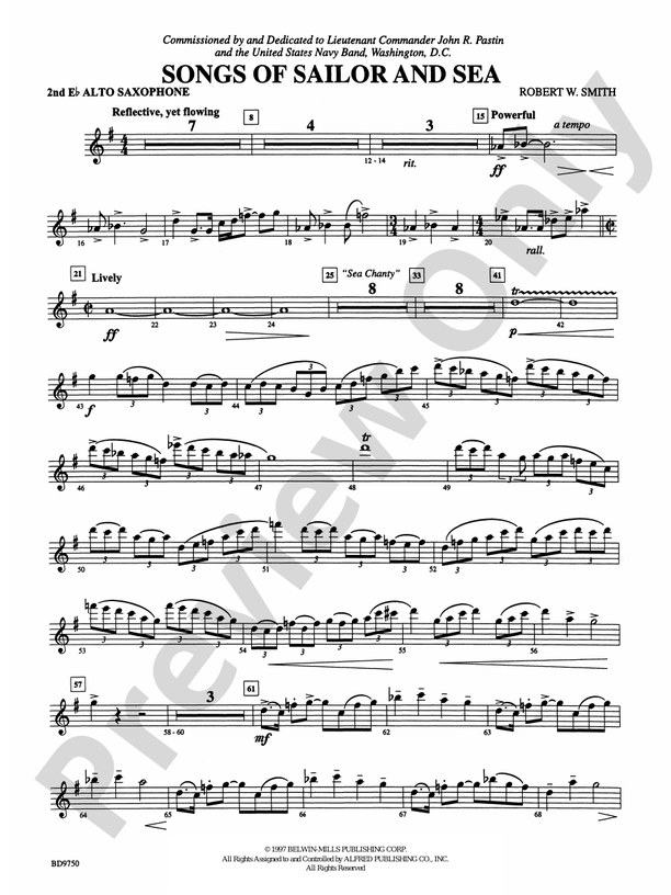 Songs of Sailor and Sea: 2nd E-flat Alto Saxophone: 2nd E-flat Alto ...